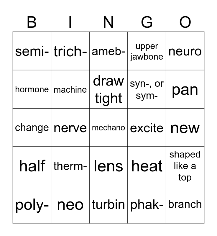 Dean Vaughn Lesson 10 Bingo Card