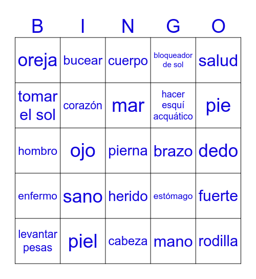Avancemos 6.2 Bingo Card