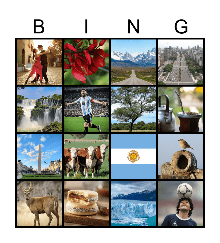 ARGENTINA 2 Bingo Card