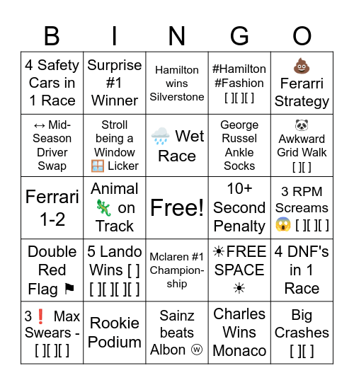 RPM BINGO Card