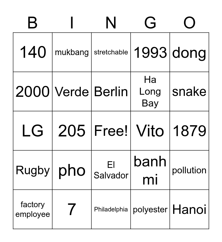 Newspaper Class Bingo Card