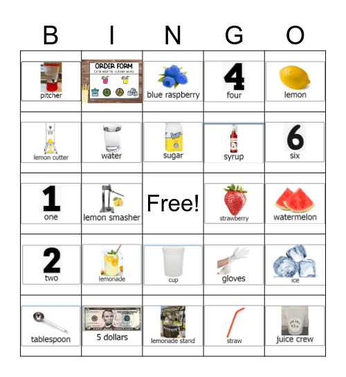 Lemonade Bingo Card