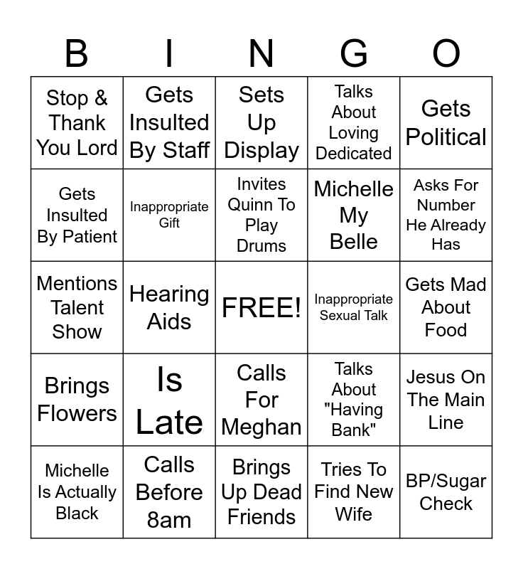 Mr. Carr Is Here! Bingo Card