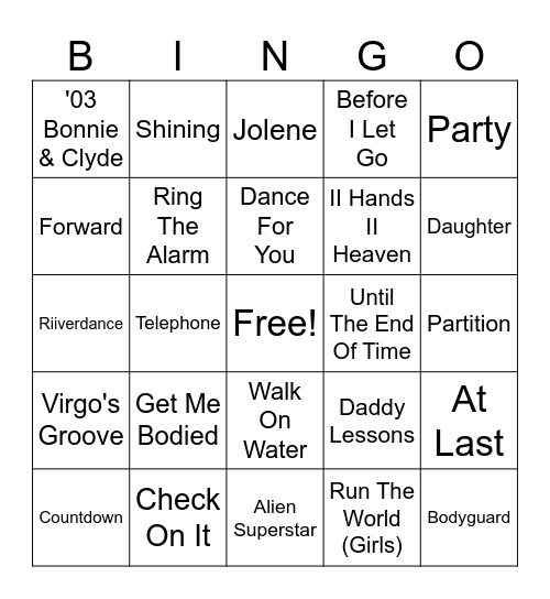 Game Three Bingo Card
