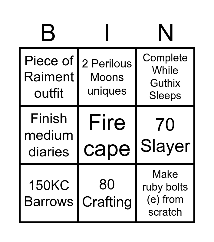 Decubital progression #4 Bingo Card