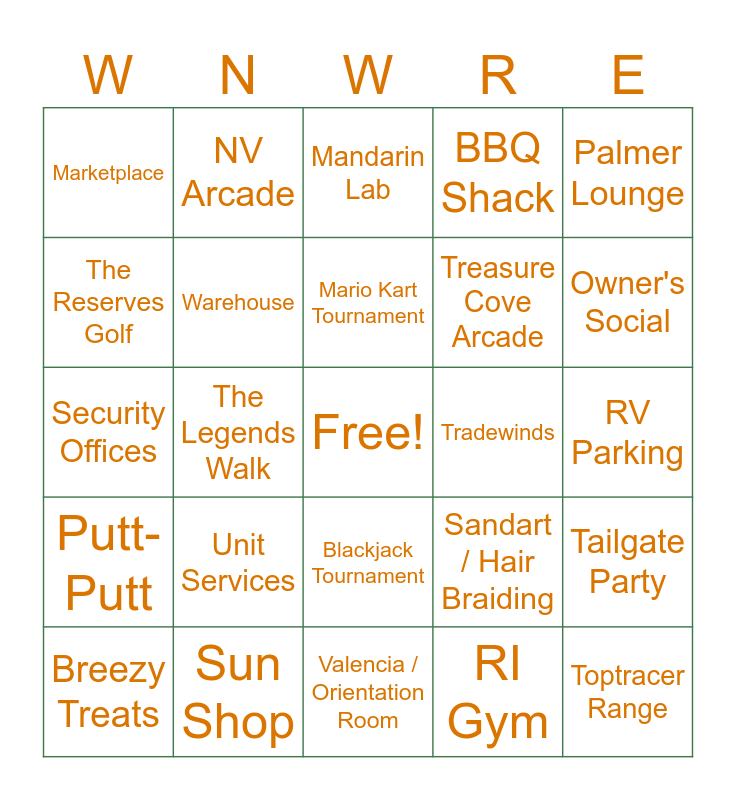 Training Team Bingo Card