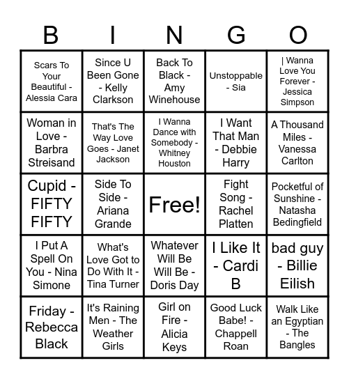 Women Artist Bingo! Bingo Card