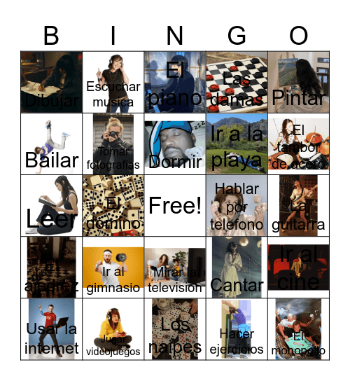 Los Pasatiempos Bingo Card