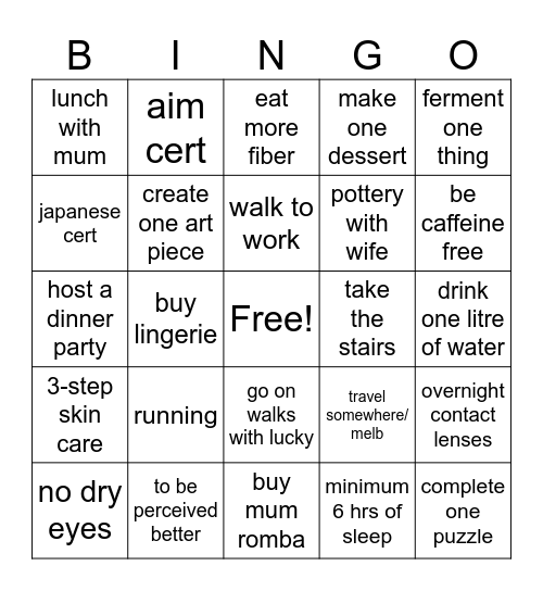 bingooooo Bingo Card