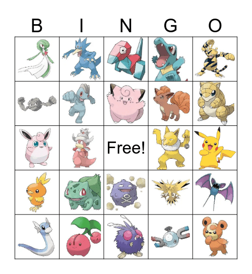 Pokemon Bingo Card