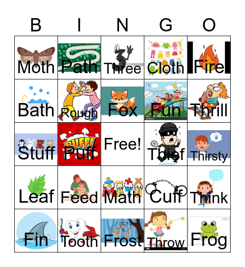 Speech Bingo Card