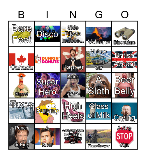 2025 Super Bowl Commercial BINGO! Bingo Card