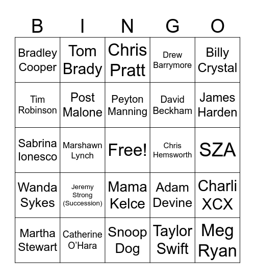 Figapolooza 2025 Celebrity Bingo! Bingo Card