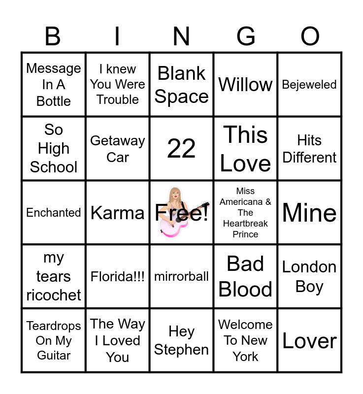 Bingo (Taylor's Version) Bingo Card