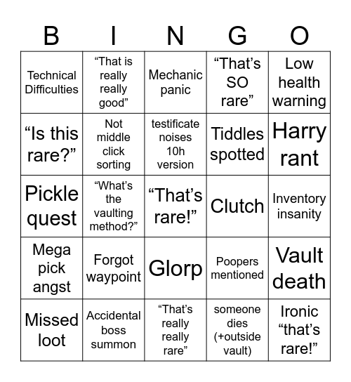 Duncan Harry Ben S1 Bingo Card