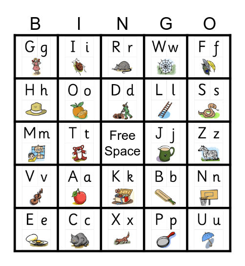 Phonics Bingo Card