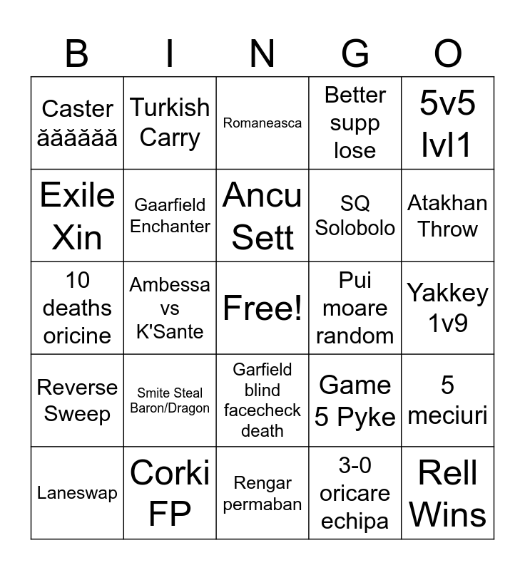 FC Rapid vs TSCEsport Bingo Card