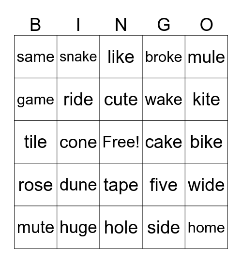 Phonics Bingo! Bingo Card