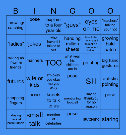 mr hanner Bingo Card