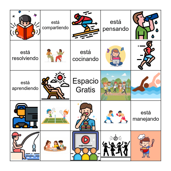 El presente progresivo 5 Bingo Card