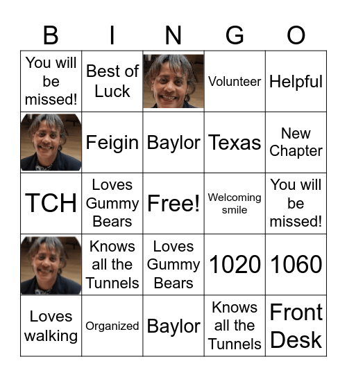 Good Luck Kim! Bingo Card