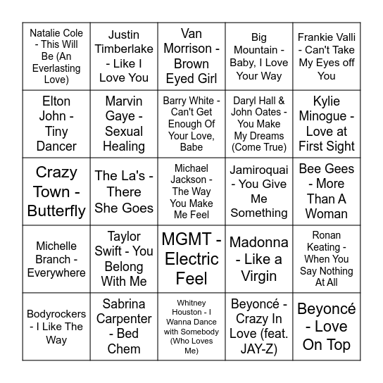 Bingo: Sweet Bingo Card