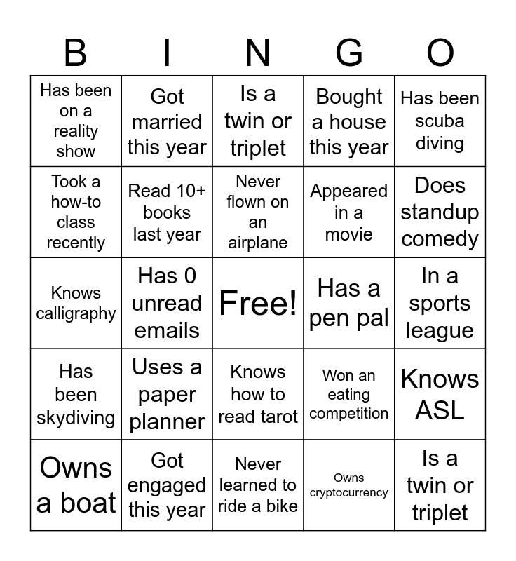 Blackout Bingo! Bingo Card