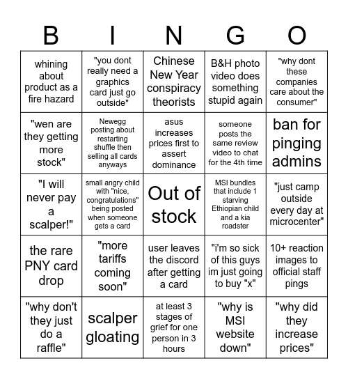 5000 series hunt bingo Card