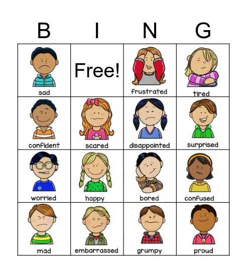 Emotion Bingo Card