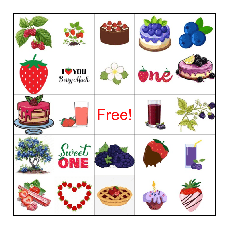 Freya's Berry First Bingo Card