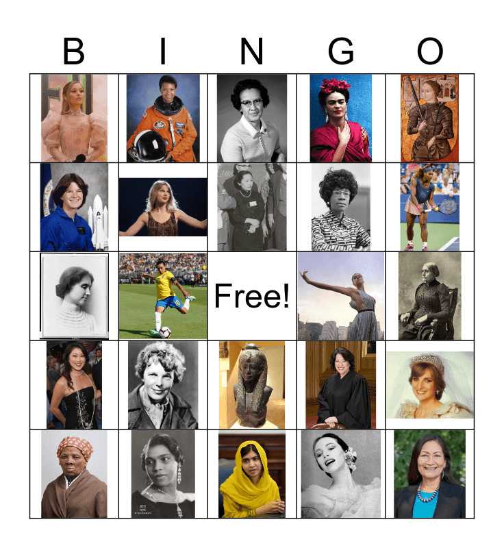 Women's History Bingo Card