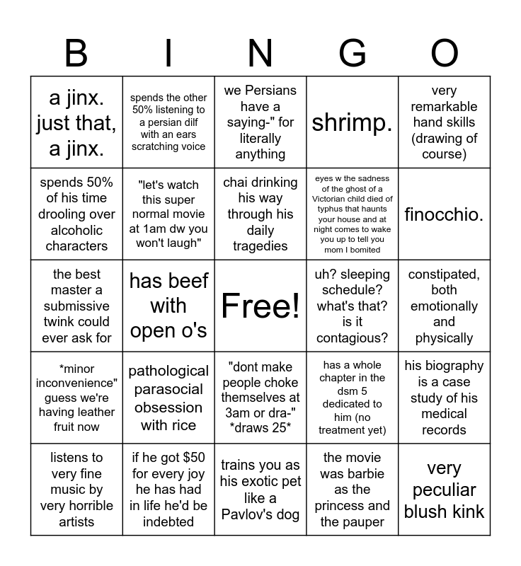 percyam edition Bingo Card