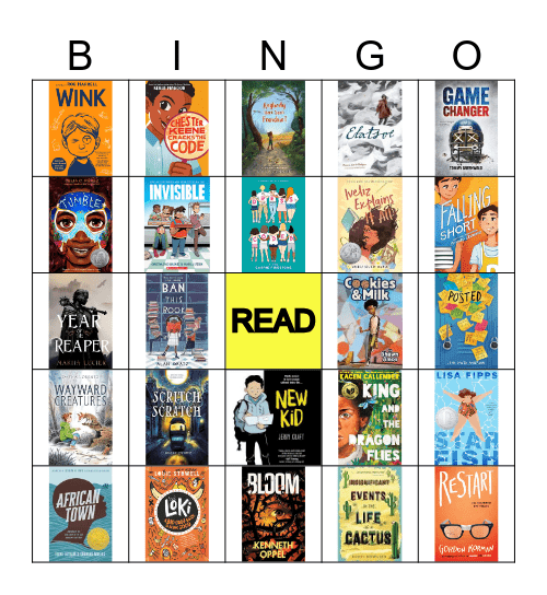 Nutmeg Book Nominees - Read-a-Thon 2025 Bingo Card
