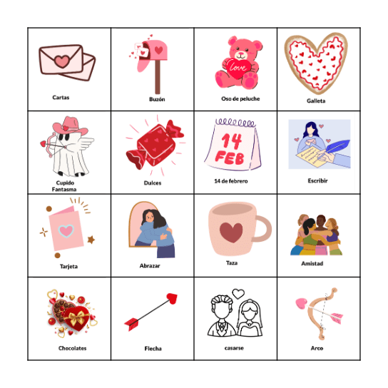 San Valentín Bingo Card