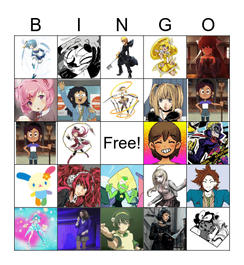 Fave Characters Bingo Card