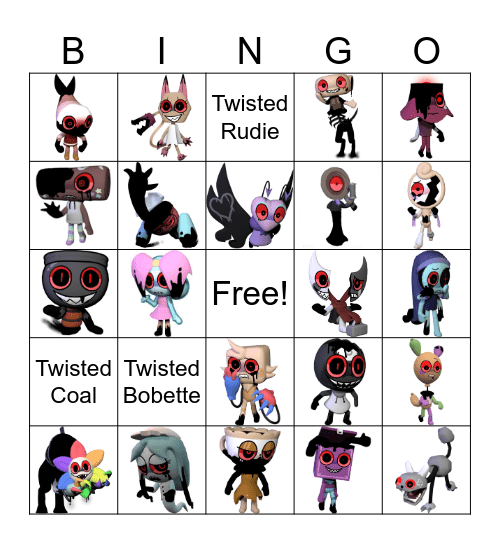 Dandys World Twisteds Bingo Card