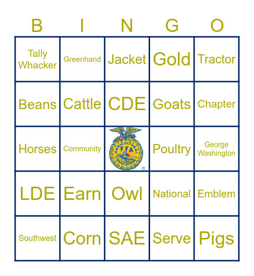 FFA Bingo Card