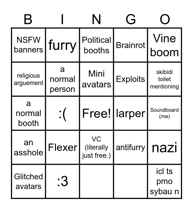 rma Bingo Card