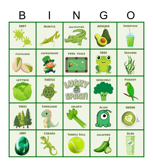 Green Bingo Card