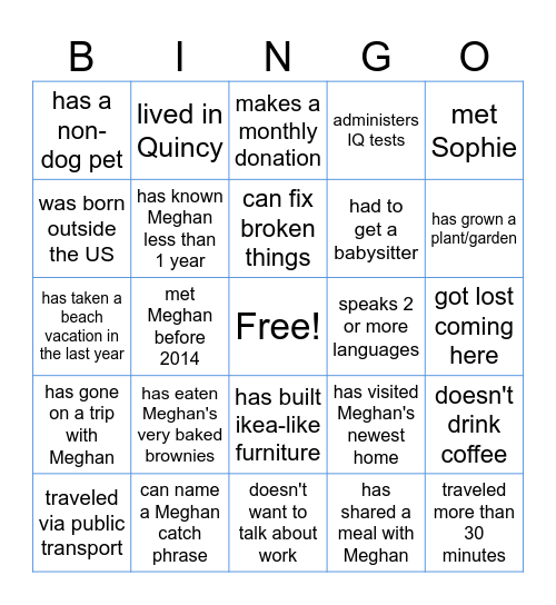 Mix and Mingle Bingo - find someone who... Bingo Card