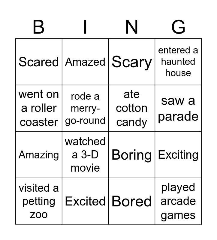 CO6 U2 Bingo Card