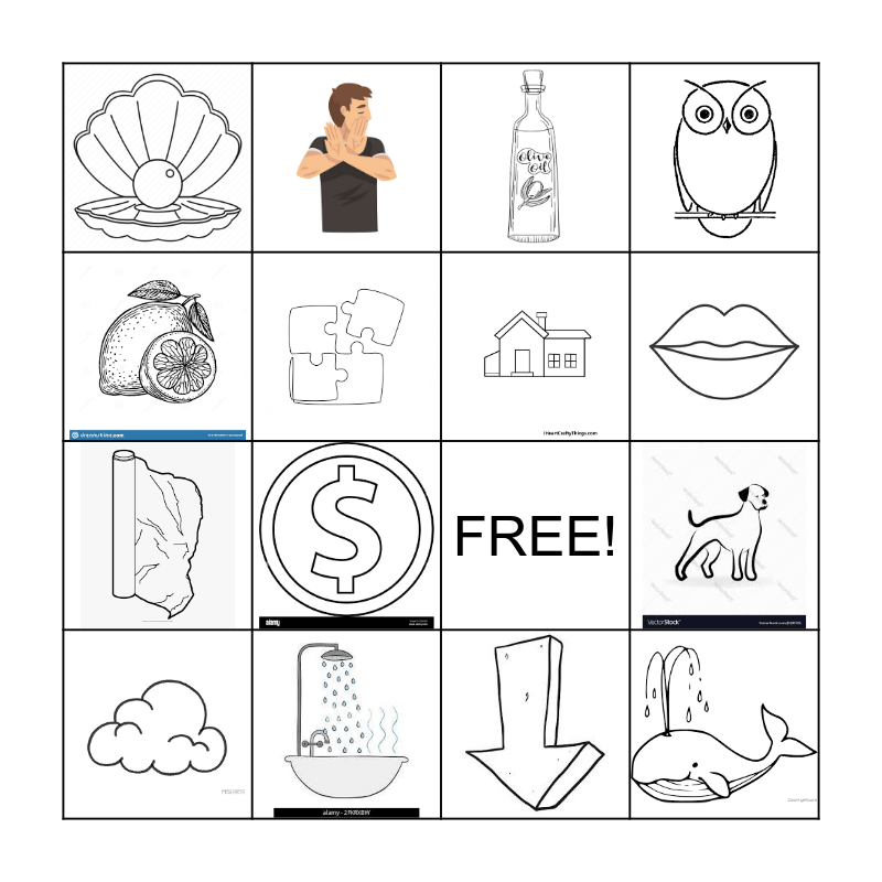 oi, oy, ou, ow BINGO Card