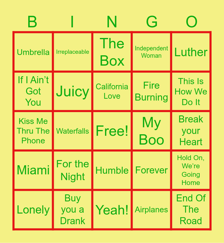 MUSICAL BINGO Card