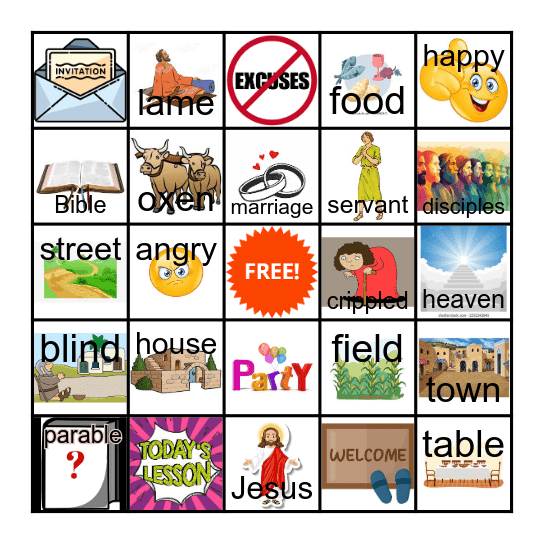 The Parable of the Great Banquet Bingo Card