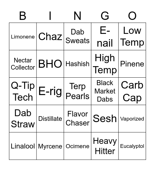 A Dab'll Do Ya! Bingo Card