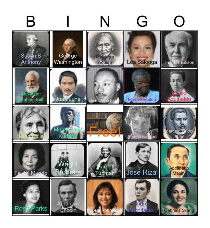 Historical Figures Bingo Card
