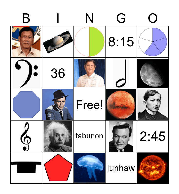 Anything under the Sun Bingo Card