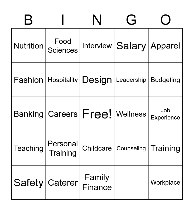 Say Yes to FCS Bingo Card