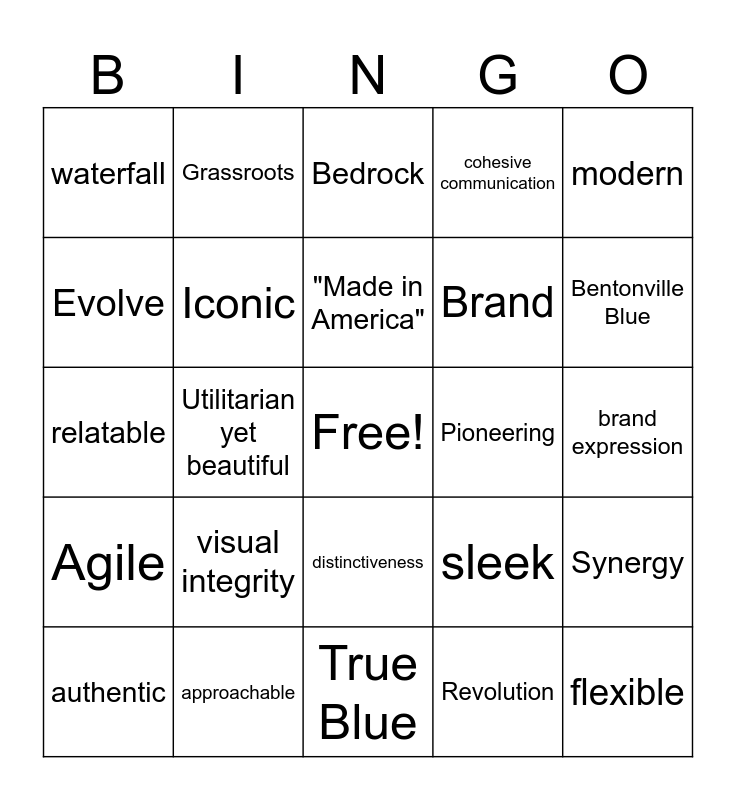 Brand Bingo Card