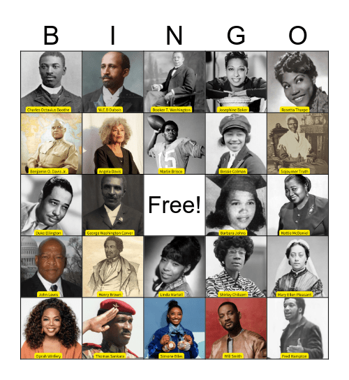 Black History Bingo Card